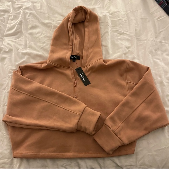 Lulus | Tops | Nwt Lulus Blush Pink Quarterzip Cropped Hoodie | Poshmark